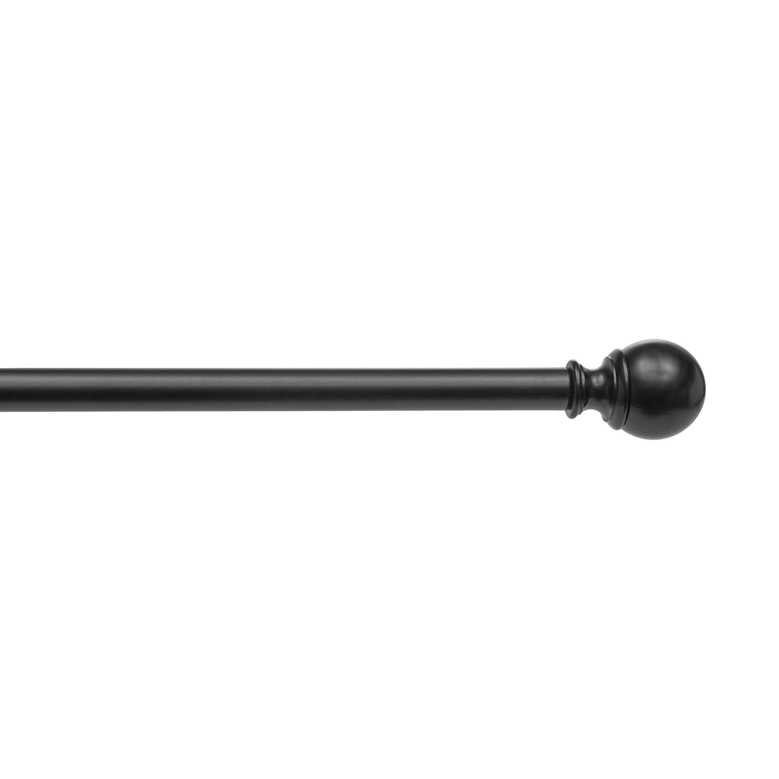 Canora Grey Adjustable Curtain Rods For Windows, Round Finials, 1-Inch ...