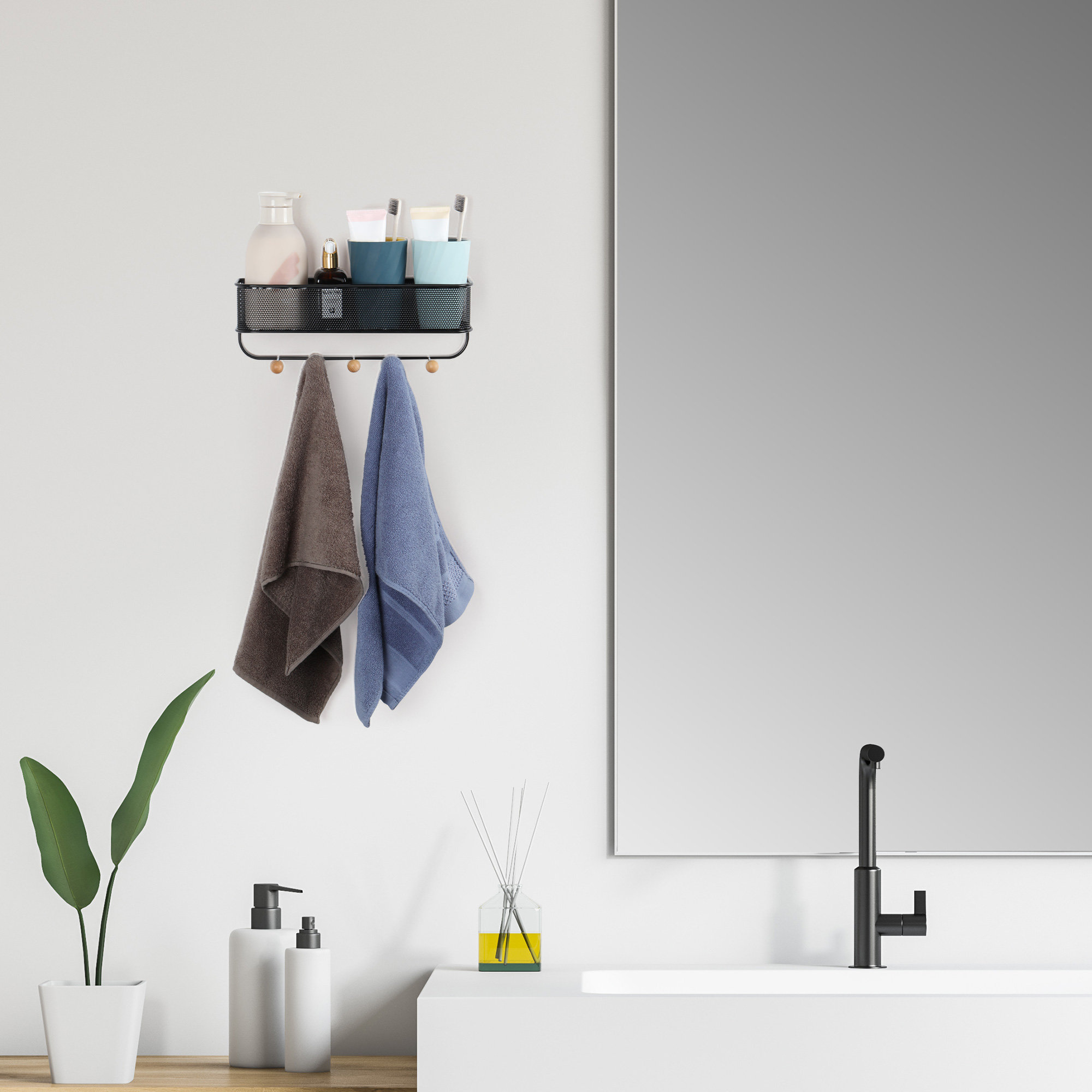 Rebrilliant Josalynn Wall Storage Organizer with Wall Basket - Wayfair ...