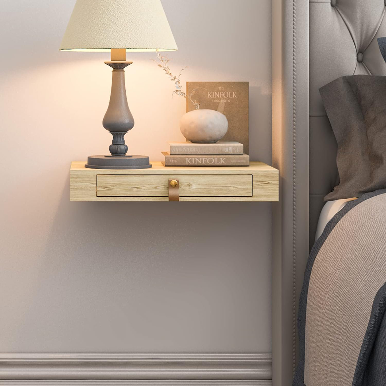 Ophelia & Co. Floating Shelf With Drawer, Floating Nightstand For ...