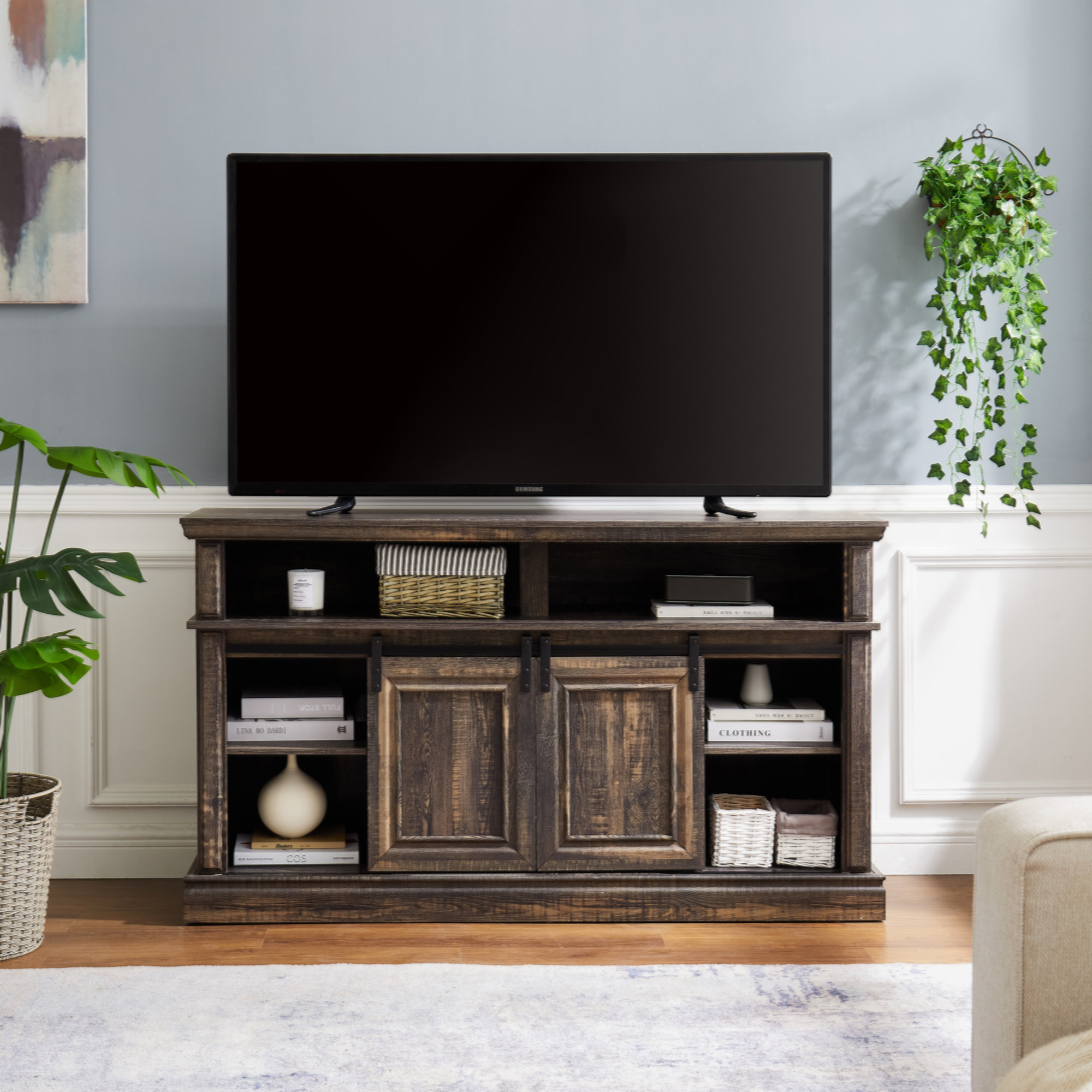 August Grove Cordi 58.11'' W One-Piece Storage Credenza | Wayfair
