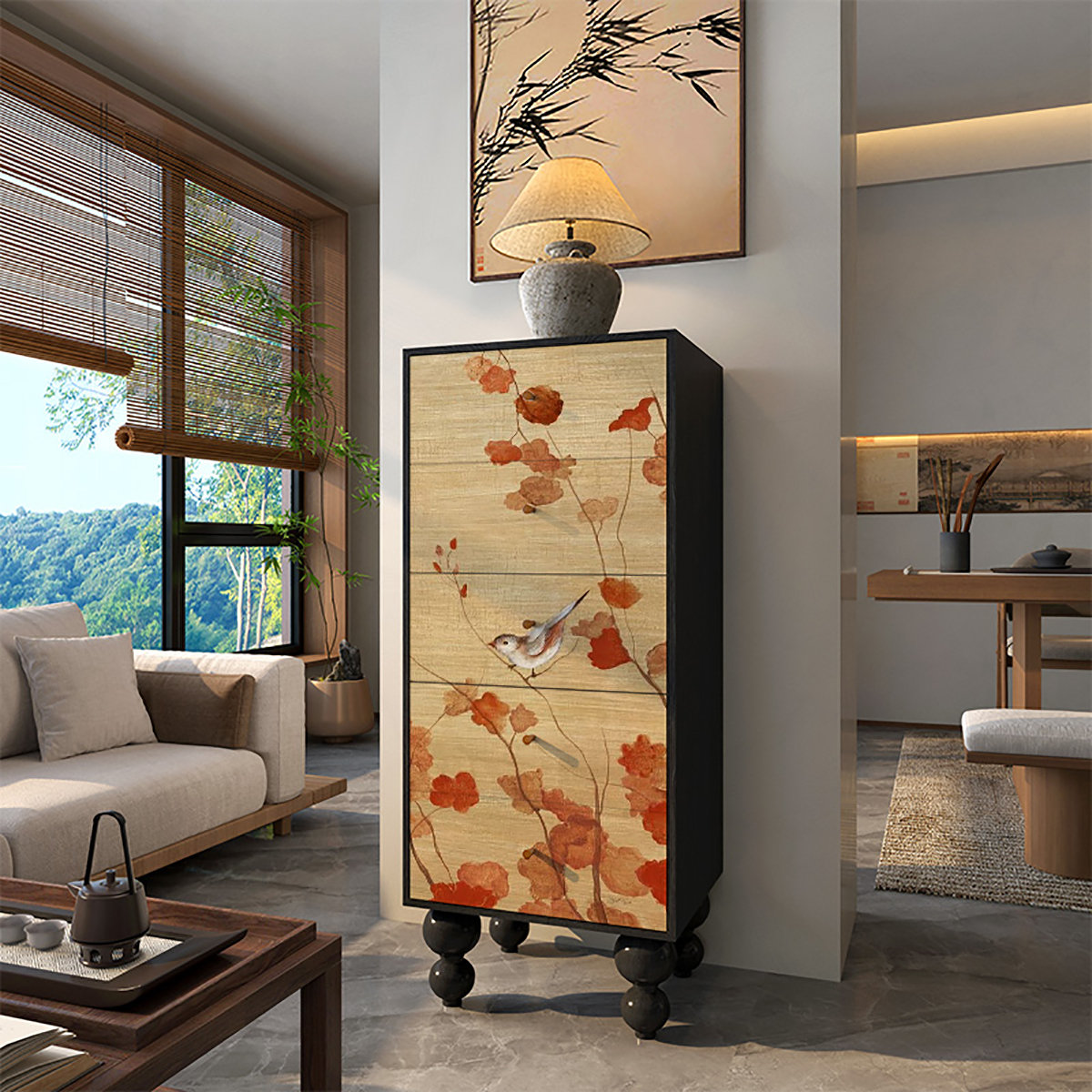 Charlton Home® Living room multilayer drawers decor cabinet | Wayfair