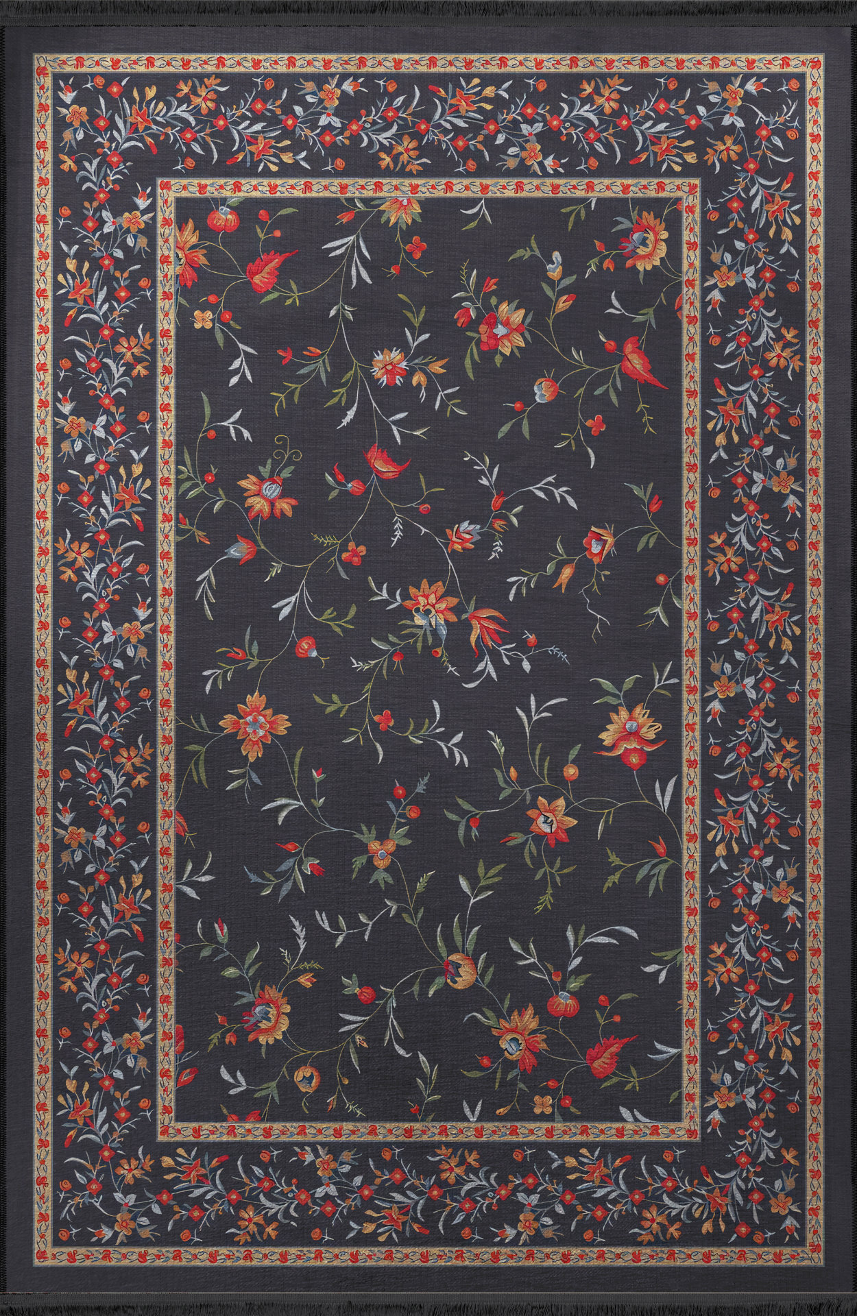 Bloomsbury Market Dark-Toned Multi-Colored Motif Ethnic Floral ...