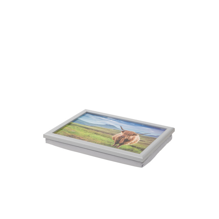 Maturi Lap Tray with Cushion, Standing Highland Cow, Multi-Colour, 33 x ...