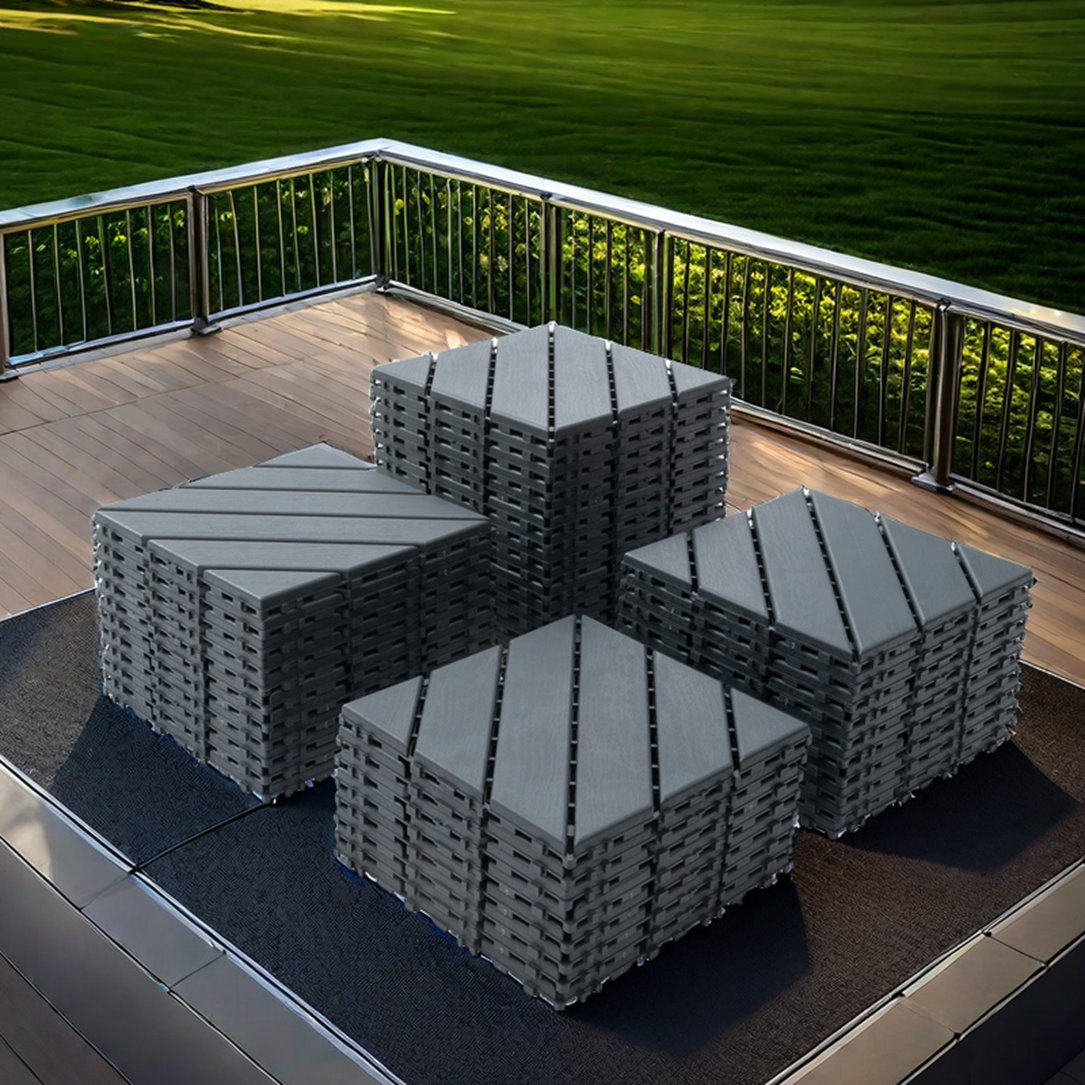 Takason 44 Pack Plastic Interlocking Deck Tiles - Wayfair Canada