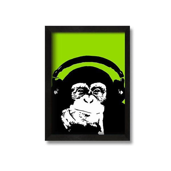 Happy Larry Monkey Dj - Picture Frame Painting on Canvas | Wayfair.co.uk