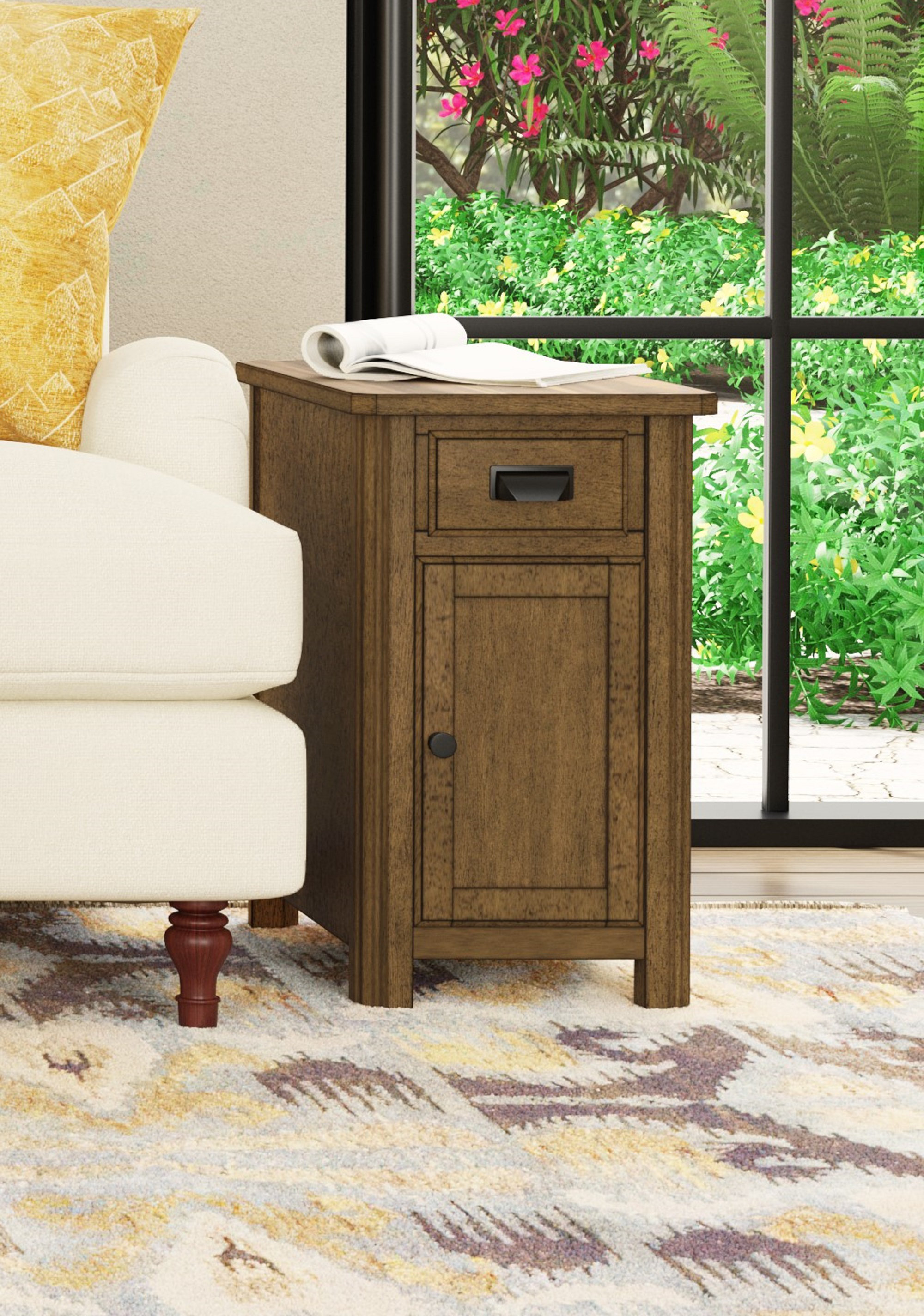 Lark Manor™ Edrea Wood Laminate Top Charging Chairside Cabinet | Wayfair