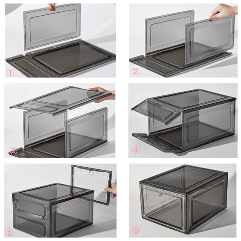 Rebrilliant 6 Pair Stackable Shoe Storage Box | Wayfair