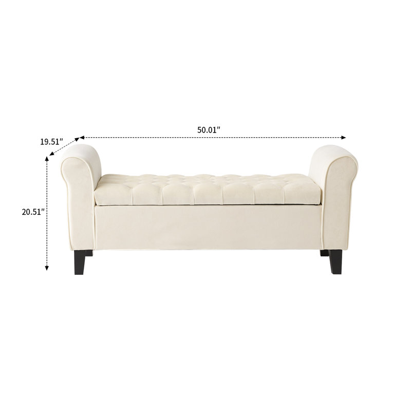 Lark Manor™ Bevash Velvet Upholstered Storage Bench | Wayfair