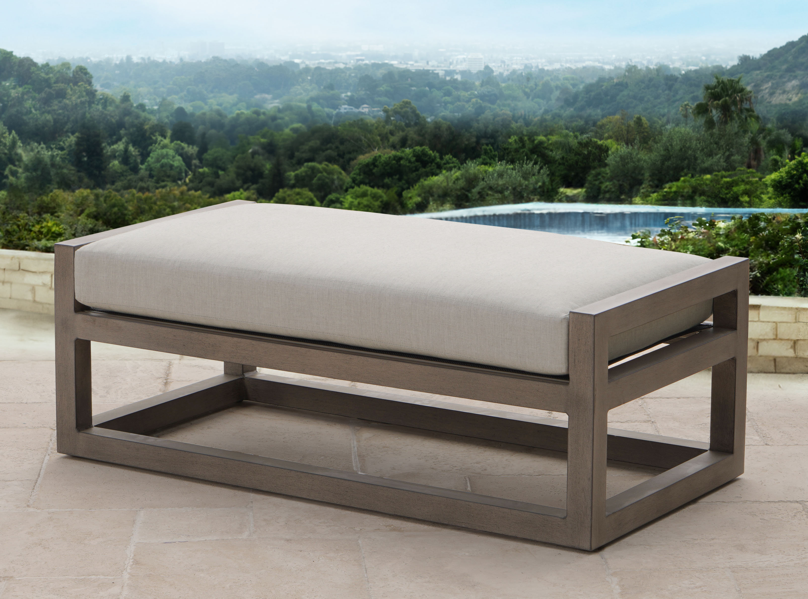Hokku Designs Zaylei Powder Coated Aluminum Outdoor Bench with ...