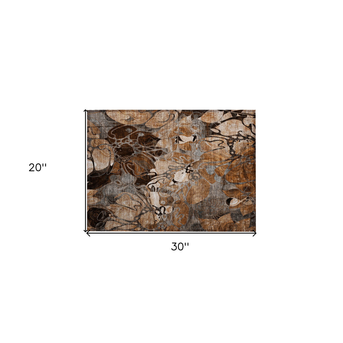 HomeRoots 2' X 3' Chocolate Terracotta and Ivory Floral Washable Non ...
