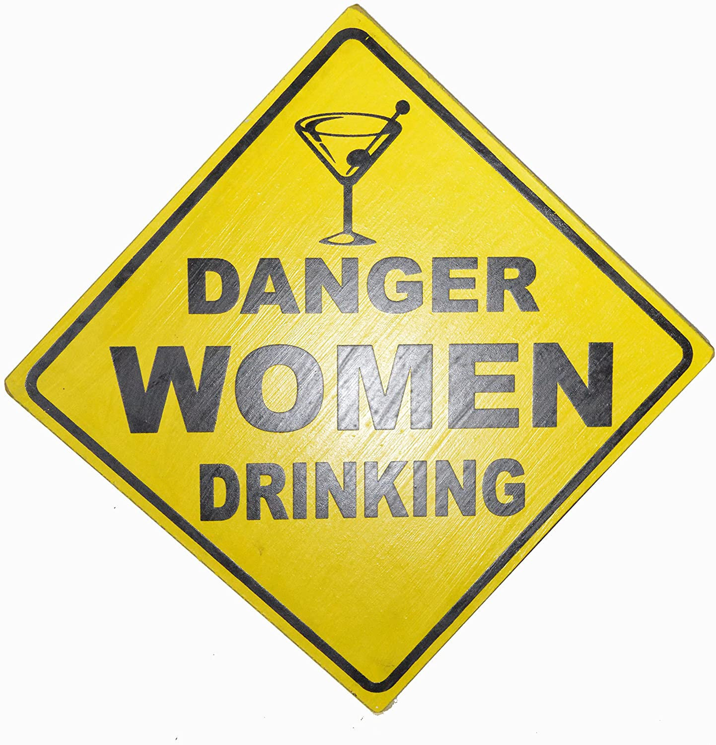 World Bazzar Hand Carved Wooden Danger Women Drinking Road Warning Sign ...