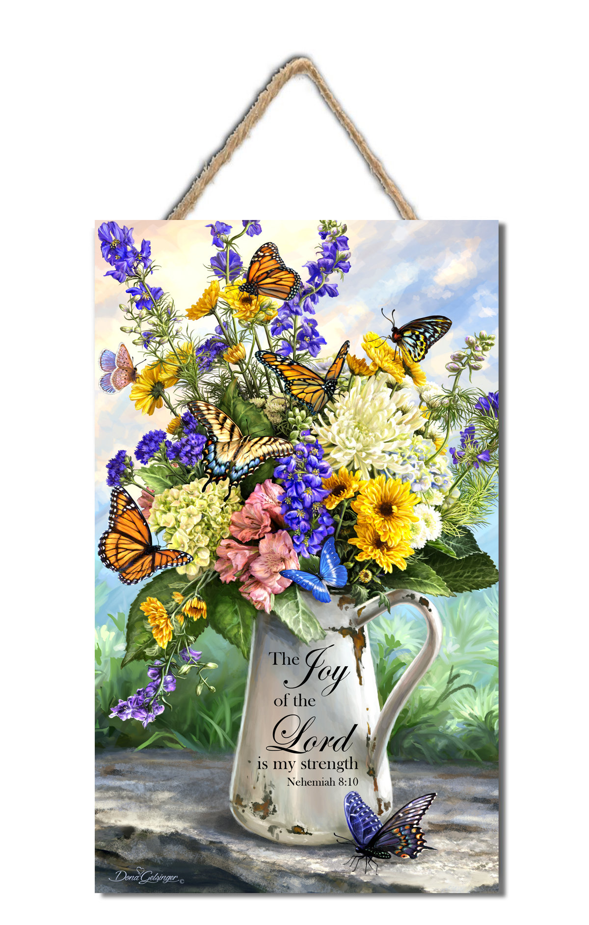 Glow Decor Joy of the Lord Wooden Sign with Rope Hanger | Wayfair