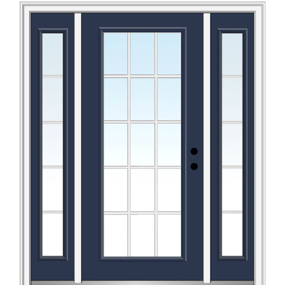 MMI DOOR Smooth Prefinished Fiberglass Prehung Front Entry Door | Wayfair