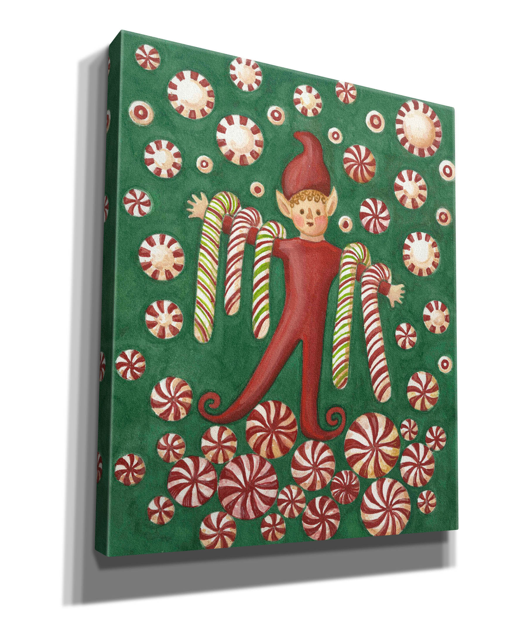 The Holiday Aisle® 'Holiday Elf And Candy' by Andrea Strongwater Canvas ...