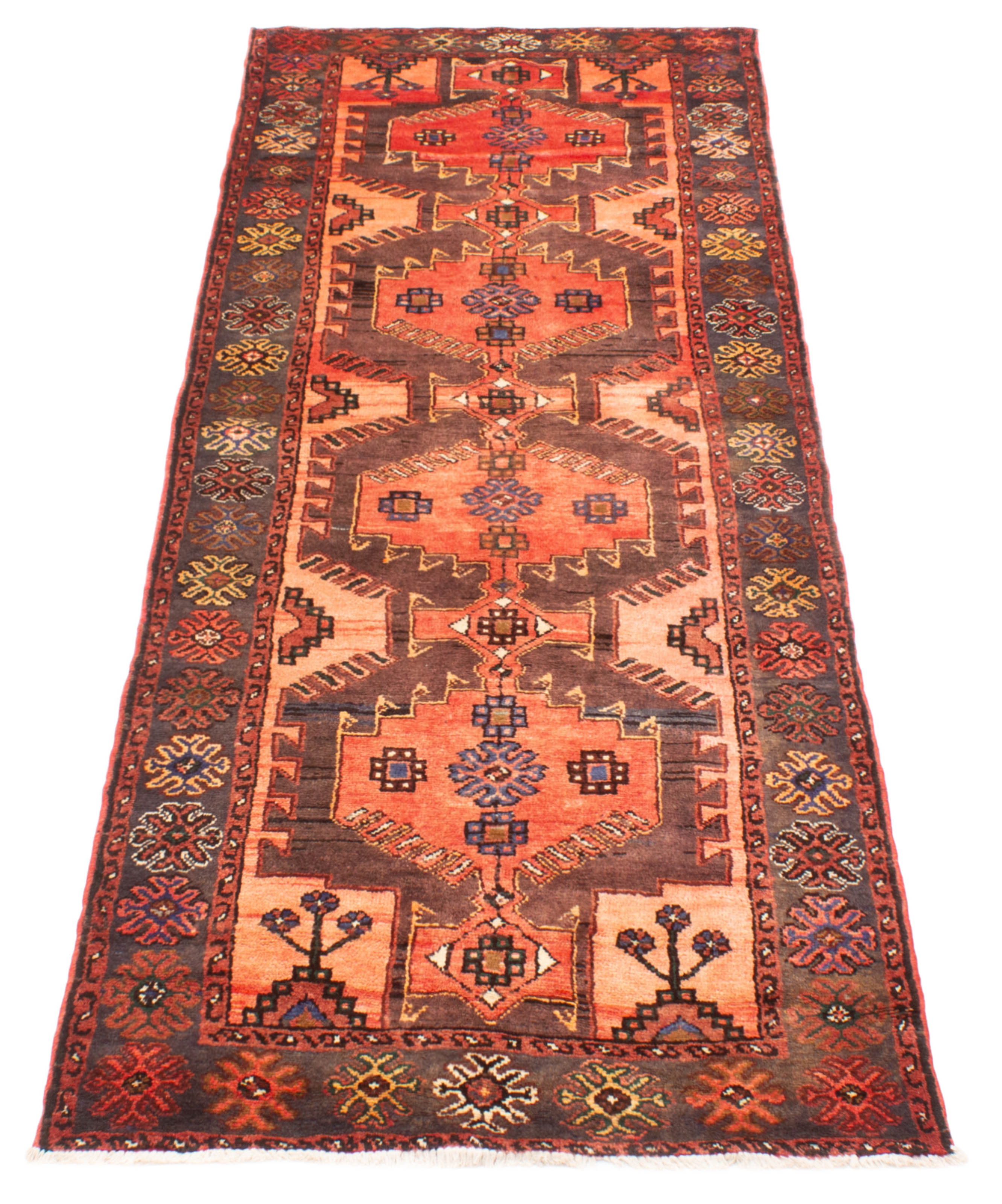 Bungalow Rose Hand Knotted Anadol Copper Wool Rug 3'5" x 9'9" | Wayfair