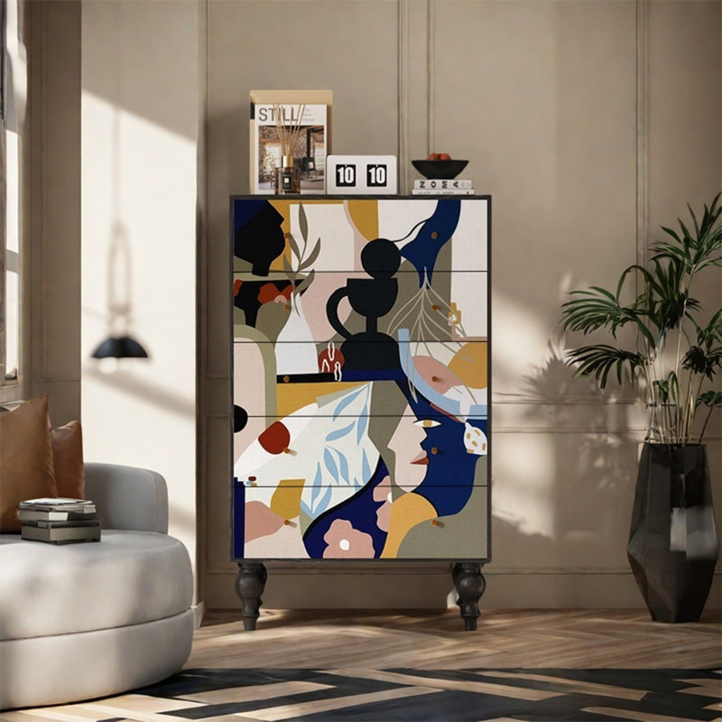 DURBIL Storage Cabinet with Walnut Frame | Wayfair