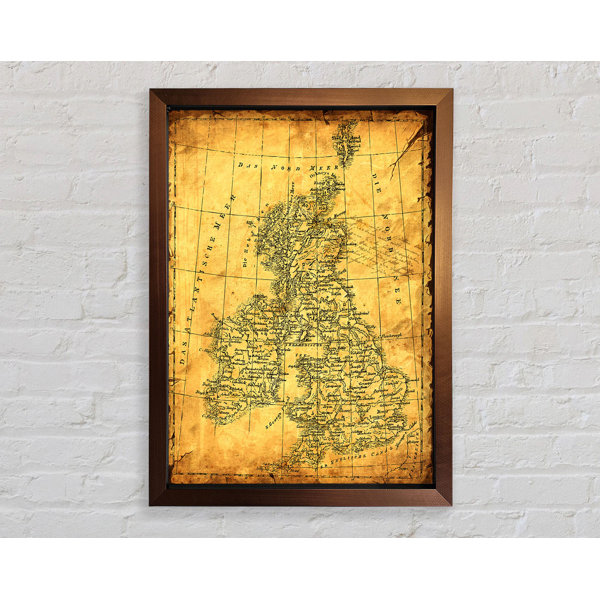 Bright Star Vintage UK Map - Single Picture Frame Art Prints | Wayfair ...