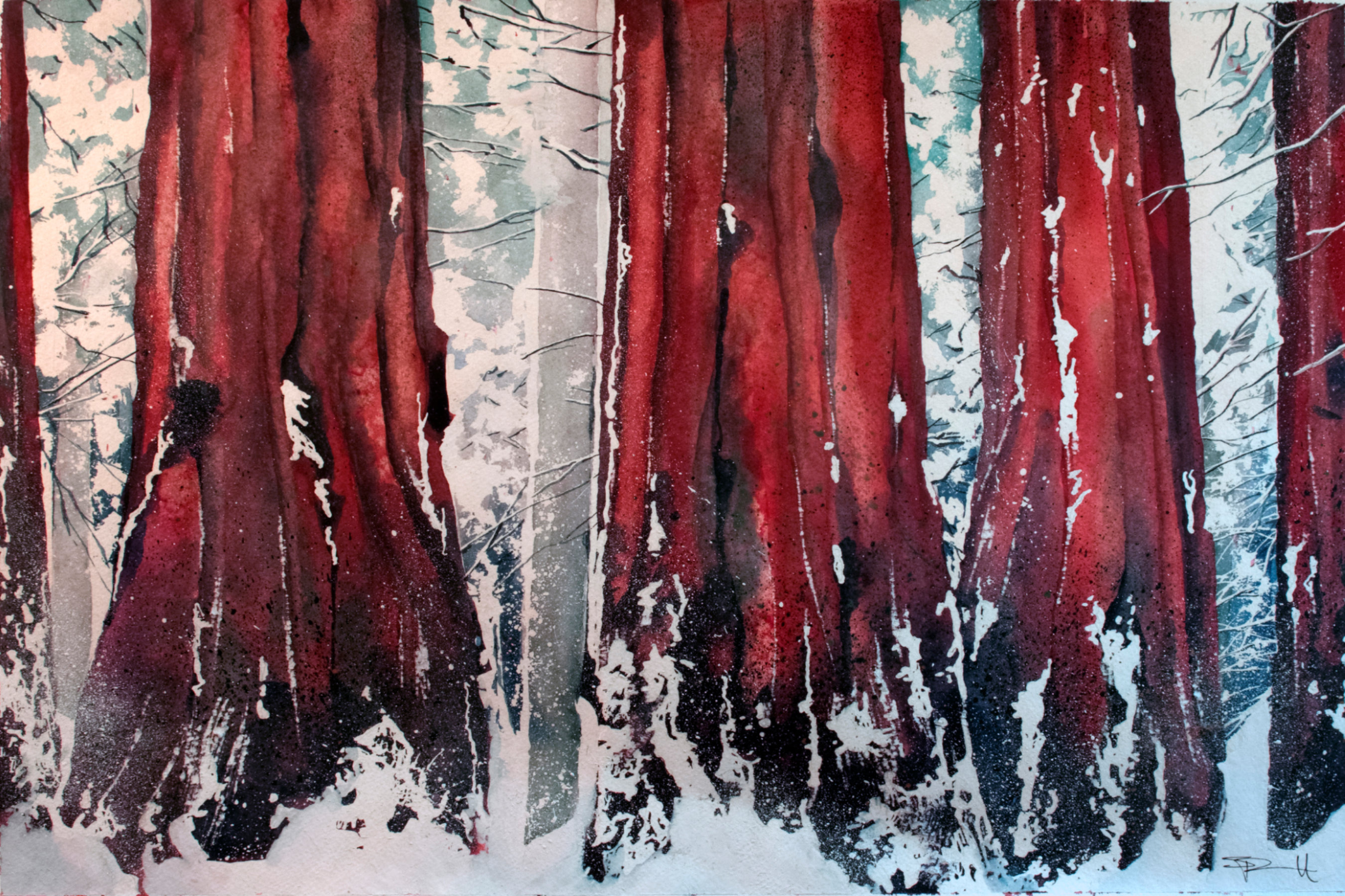 Winston Porter 'Sequoia Tree' Watercolor Painting Print on Canvas | Wayfair