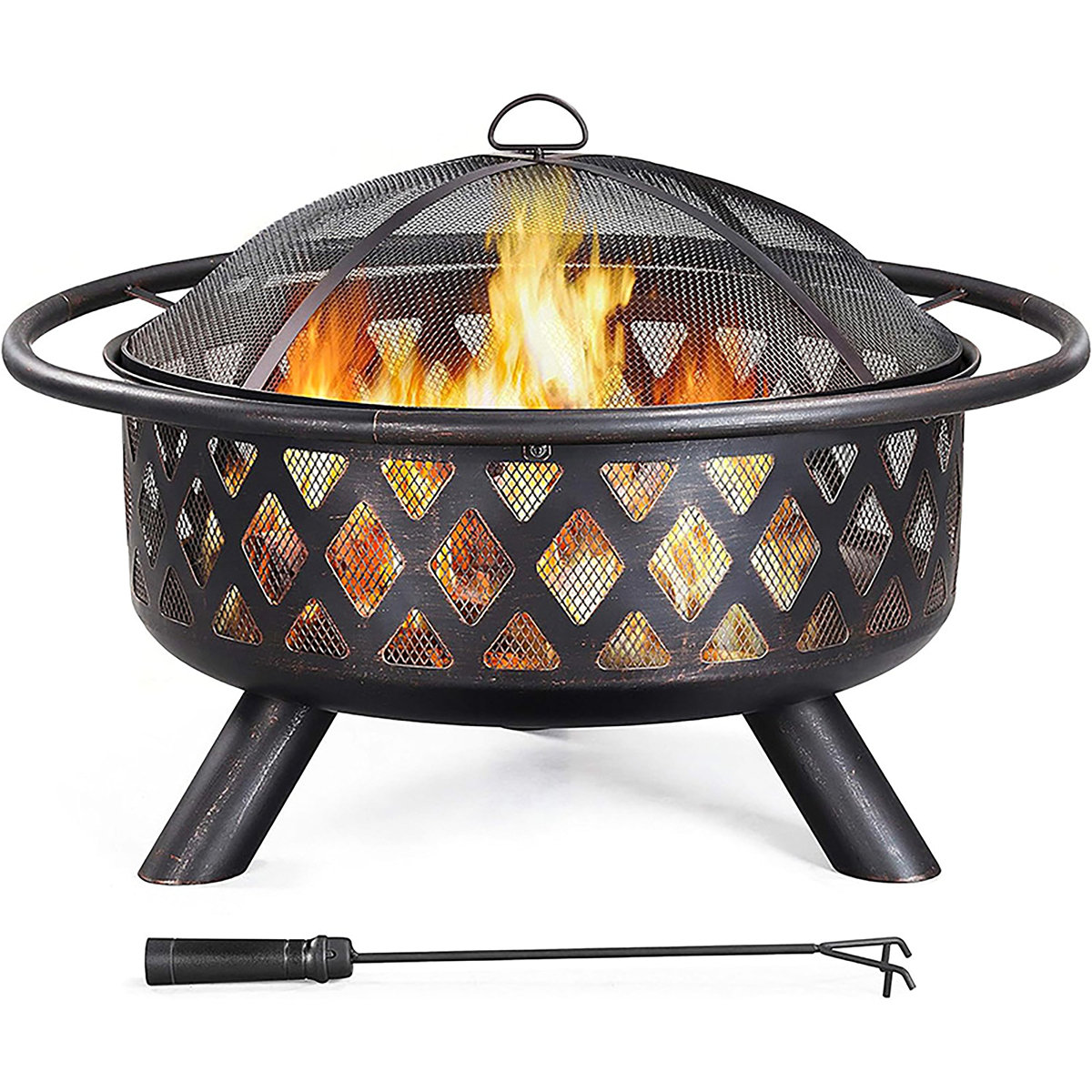 Arlmont & Co. Fire Pit 36In Outdoor Wood Burning Fire Pits Wood Large ...