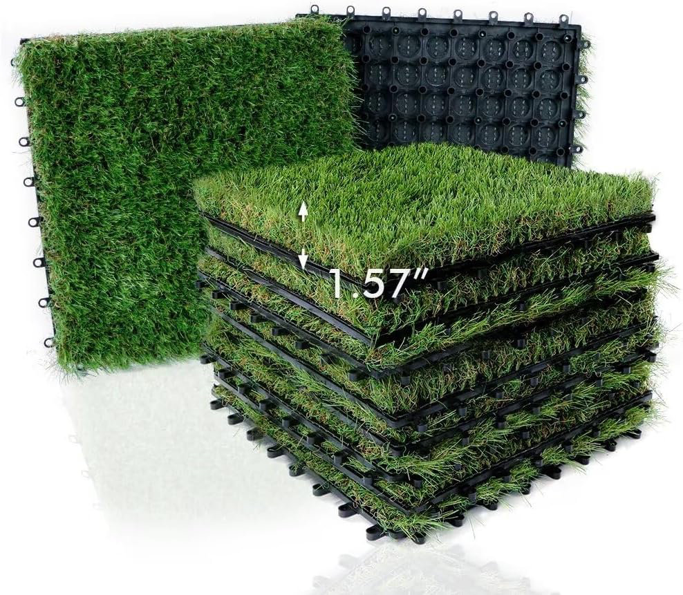 Bayou Breeze Carrés de gazon artificiel extérieur emboîtables 9 pièces ...