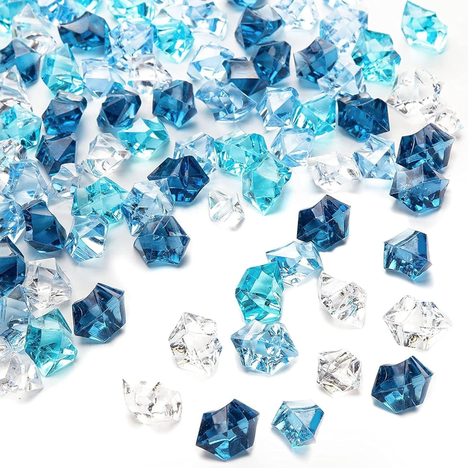 Breakwater Bay 150PCS Premium Blue Fake Ice, Acrylic Ice Rocks Plastic ...