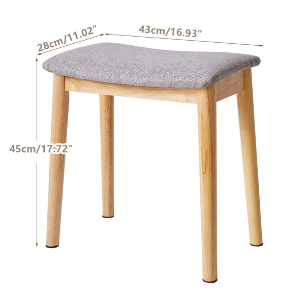 Corrigan Studio® Saddle Cushion Vanity Stool Chair, Foot Rest Stool ...