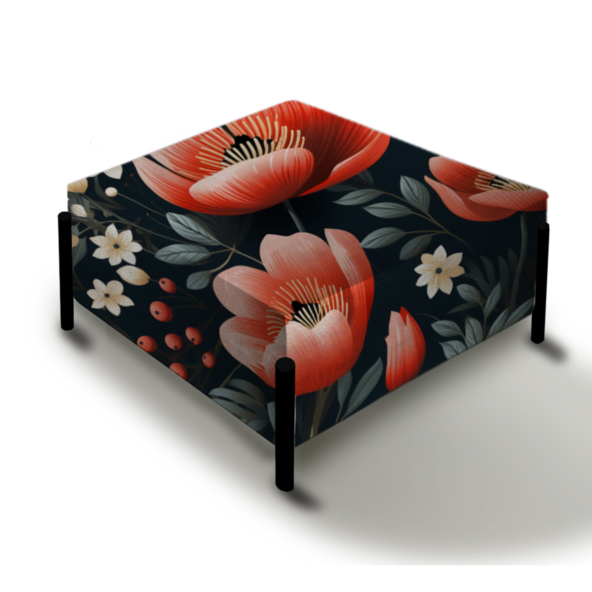 Design Art Mystic Red Garden Blooms Beauty - Floral Large Square ...