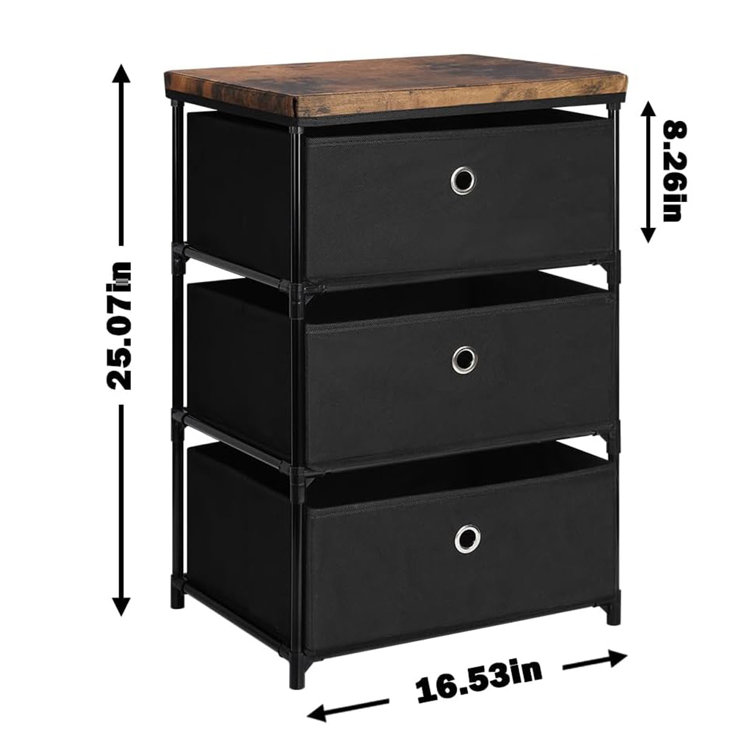 17 Stories Tannie 3 Drawer Storage Drawer | Wayfair