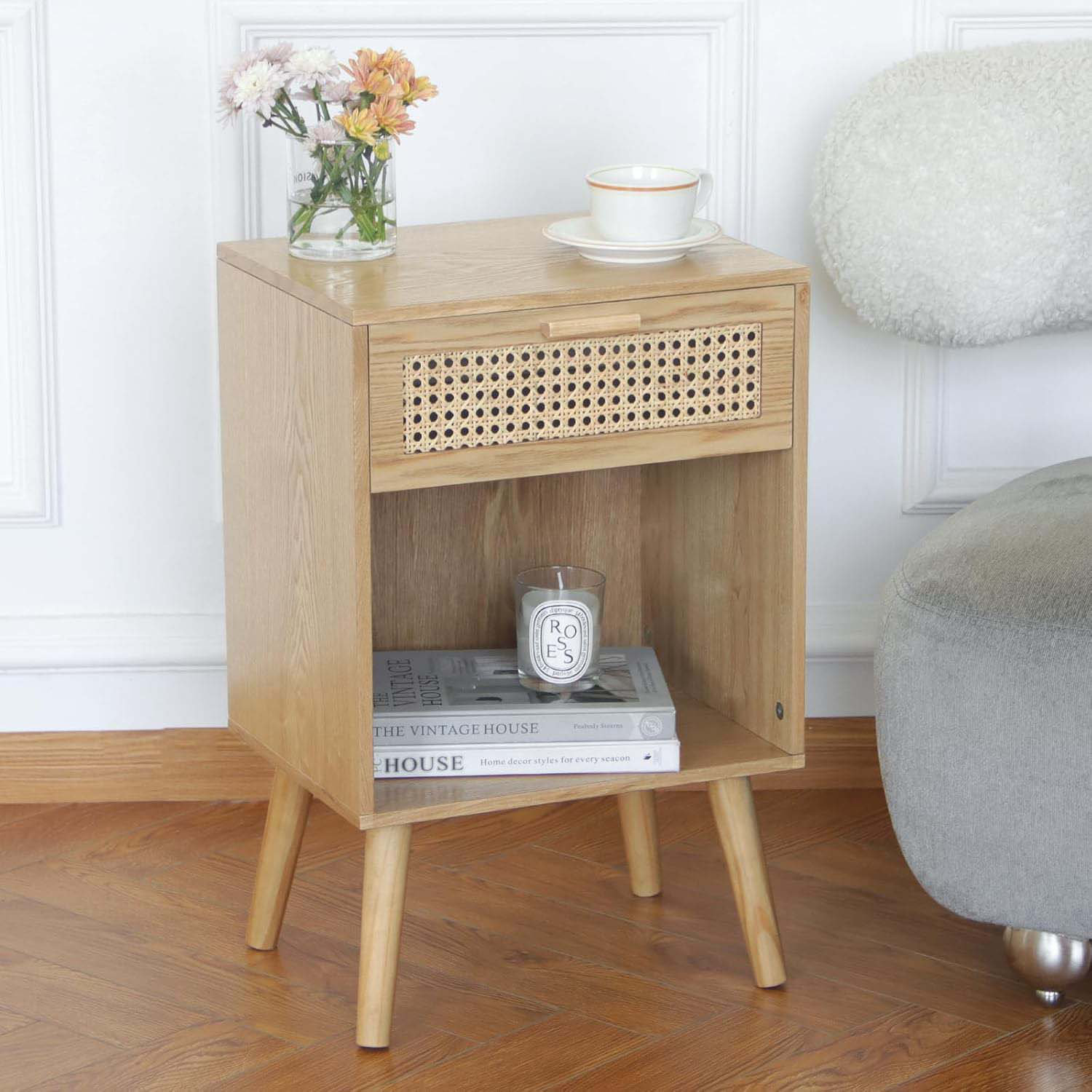 Latitude Run® Table d'appoint en rotin, petites tables de chevet, table ...