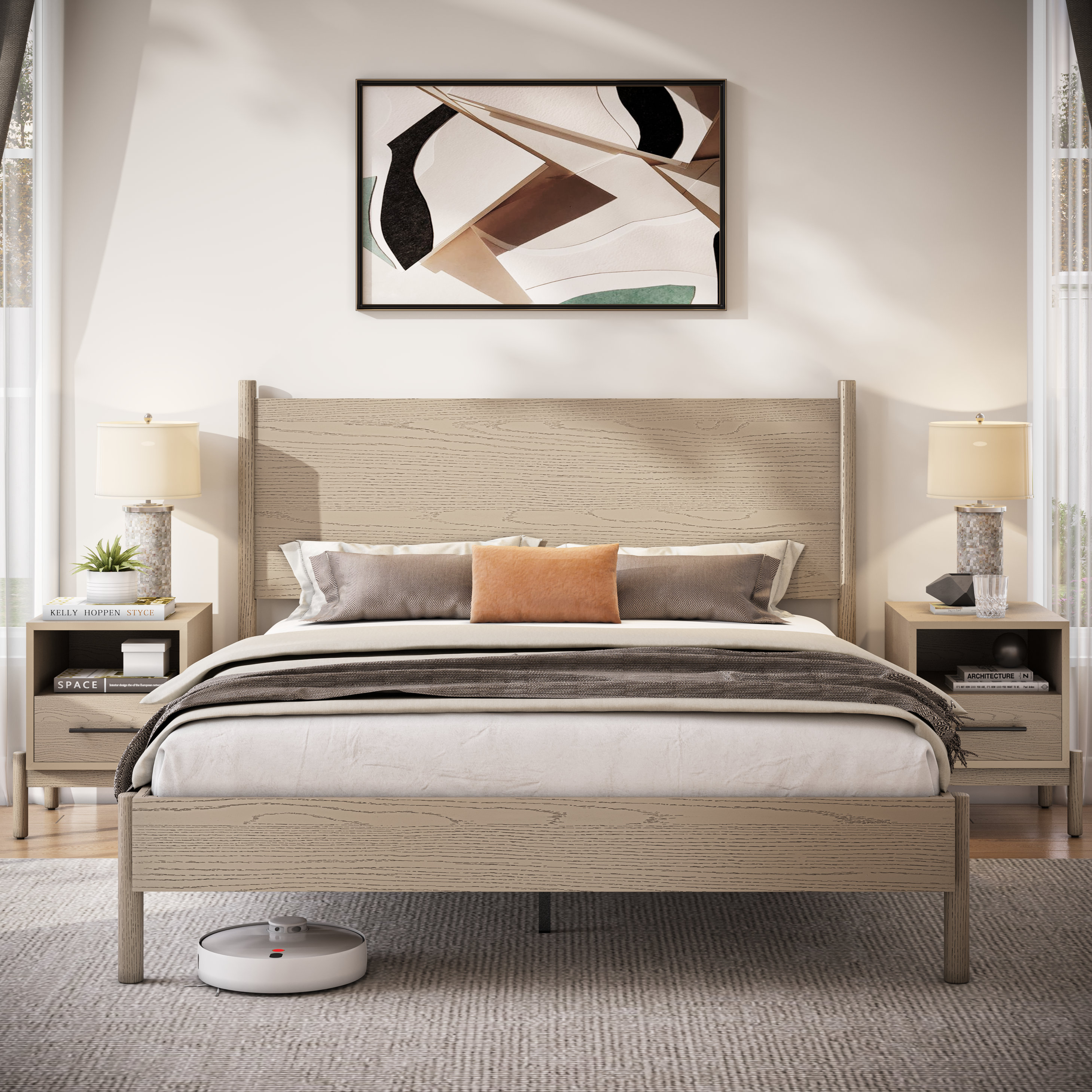 Latitude Run® Hartl Solid Wood Platform Bed with Headboard ...