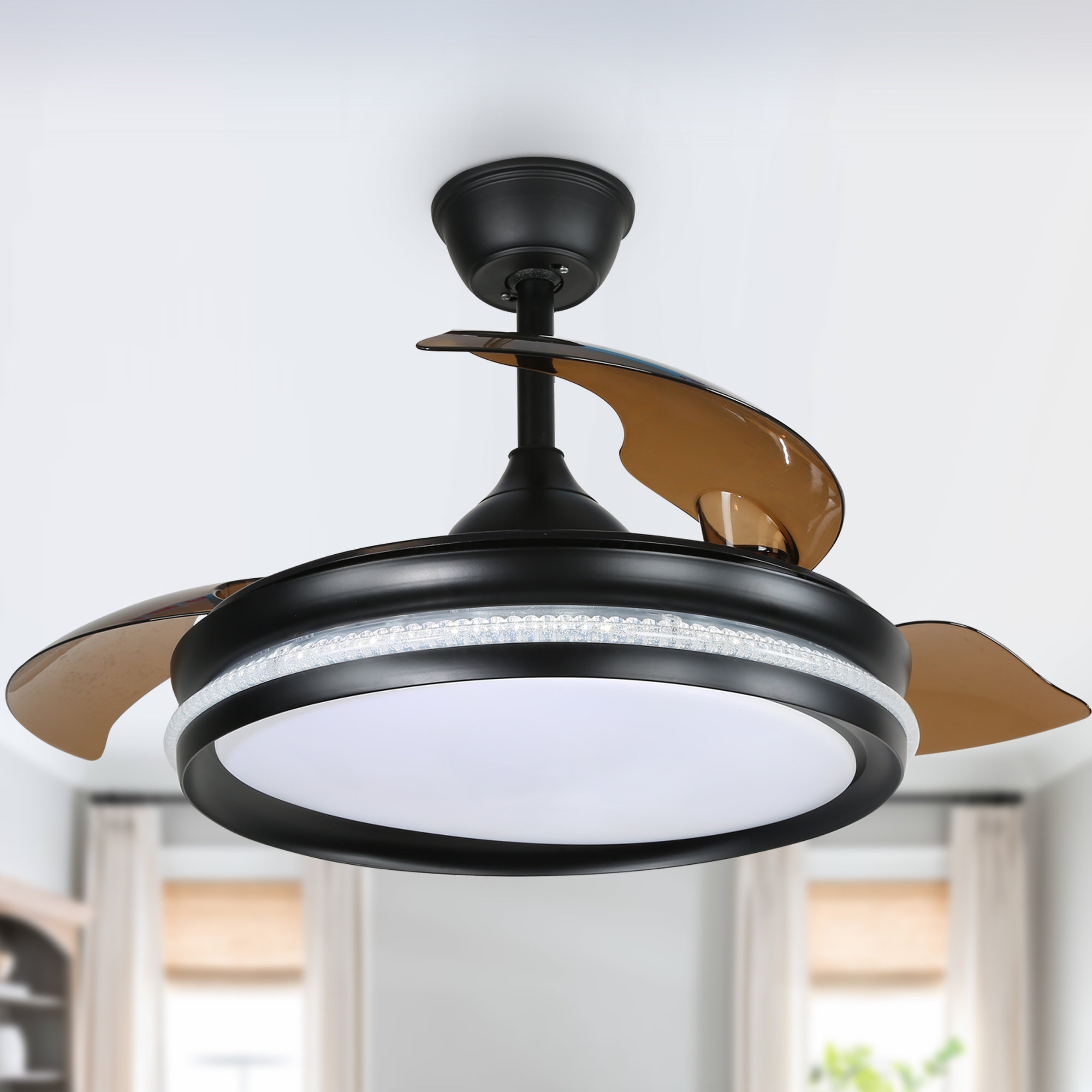 Mercer41 42'' Lienna 3 - Blade Smart Retractable Blades Ceiling Fan ...