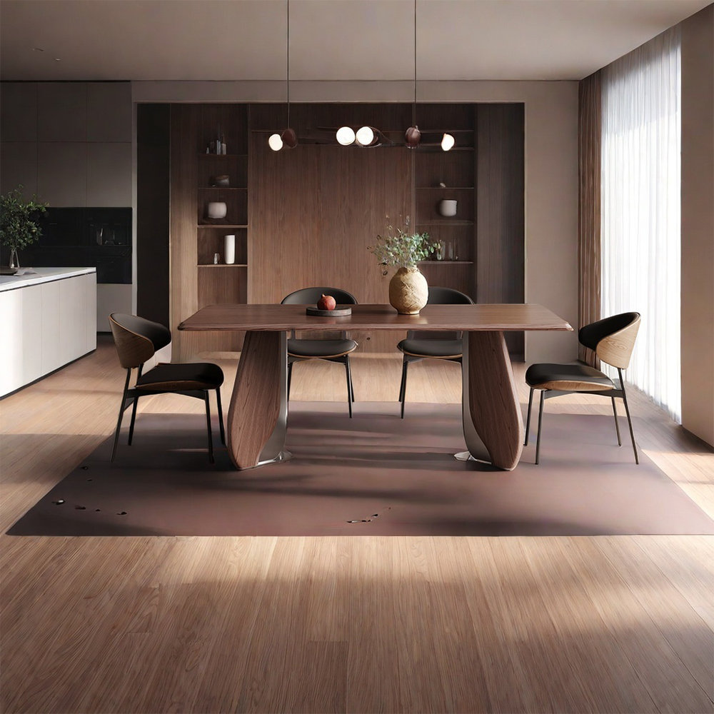 LJIA home Retro walnut dining table sets | Wayfair