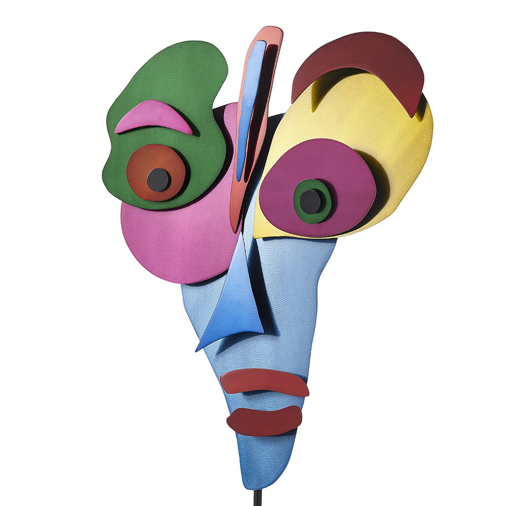 Orren Ellis Colorful Mask Desings 1 Metal Sculpture | Wayfair