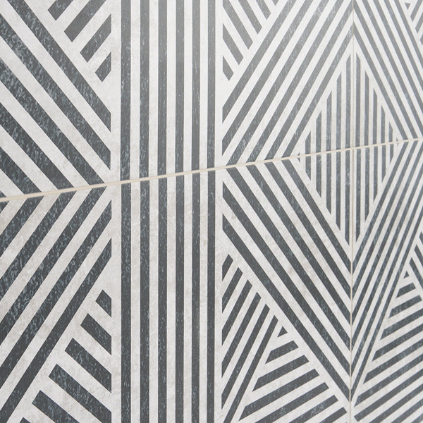 Bond Tile Tribeca Black and White 24 in. x 24 in. Matte Porcelain Floor ...