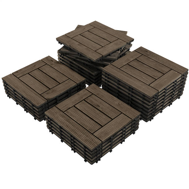 domi outdoor living 12" x 12" Composite Interlocking Deck Tile ...