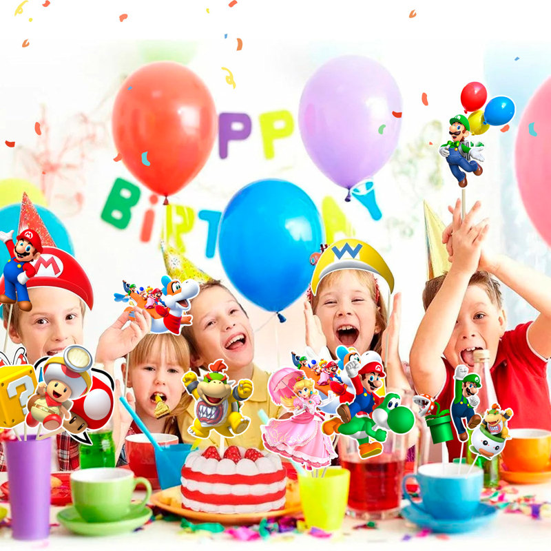 Dakota Fields Super Mario Party Decorations Photo Props with Stick ...