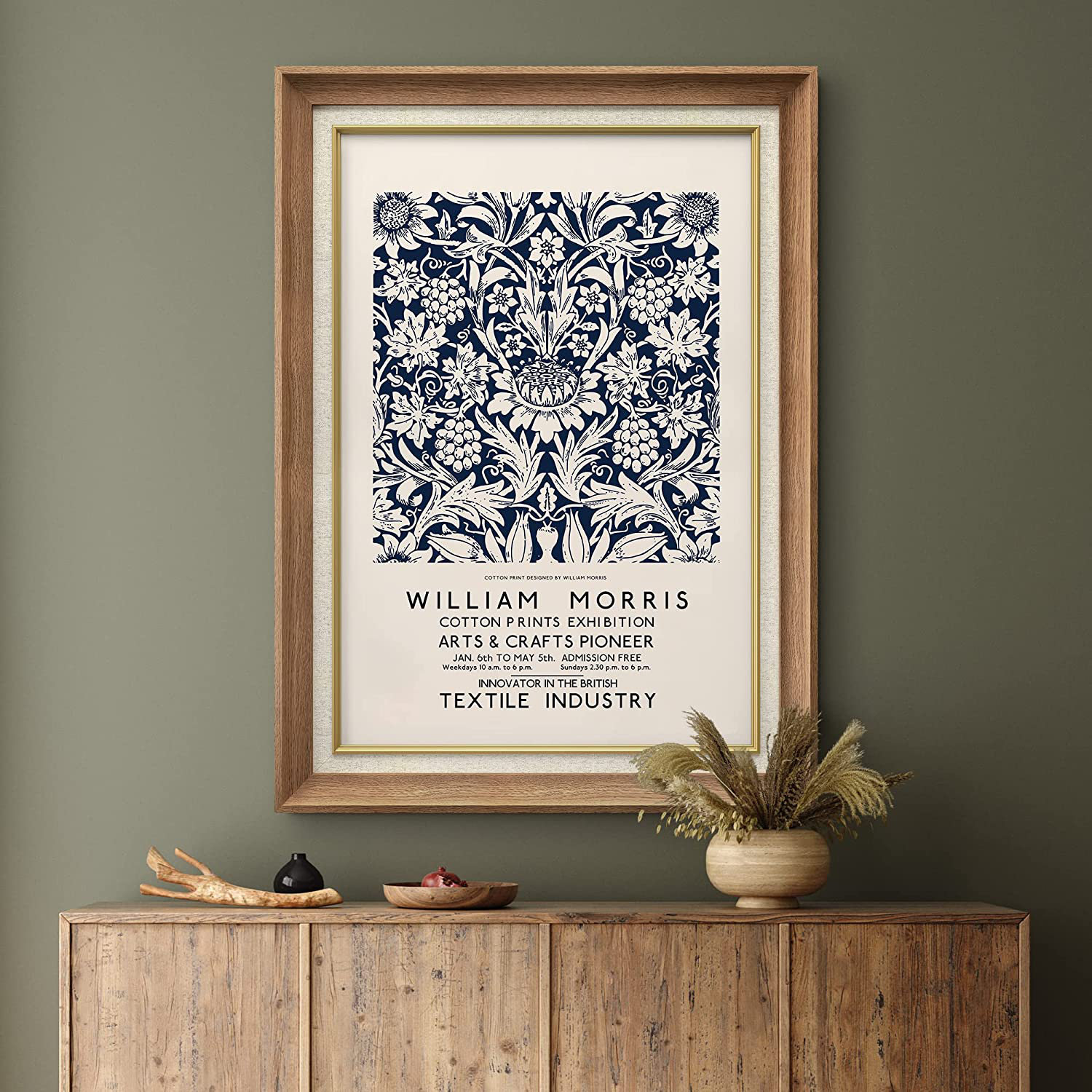 SIGNLEADER Flower by William Morris - Picture Frame Painting on Canvas ...