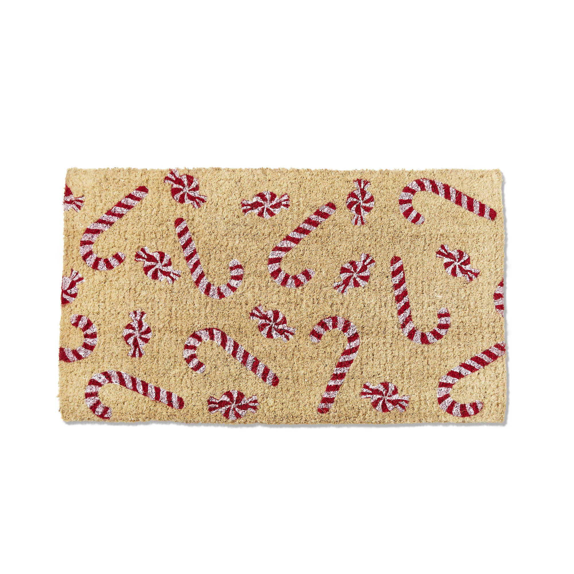 The Holiday Aisle® Peppermint Candy Coir Mat | Wayfair