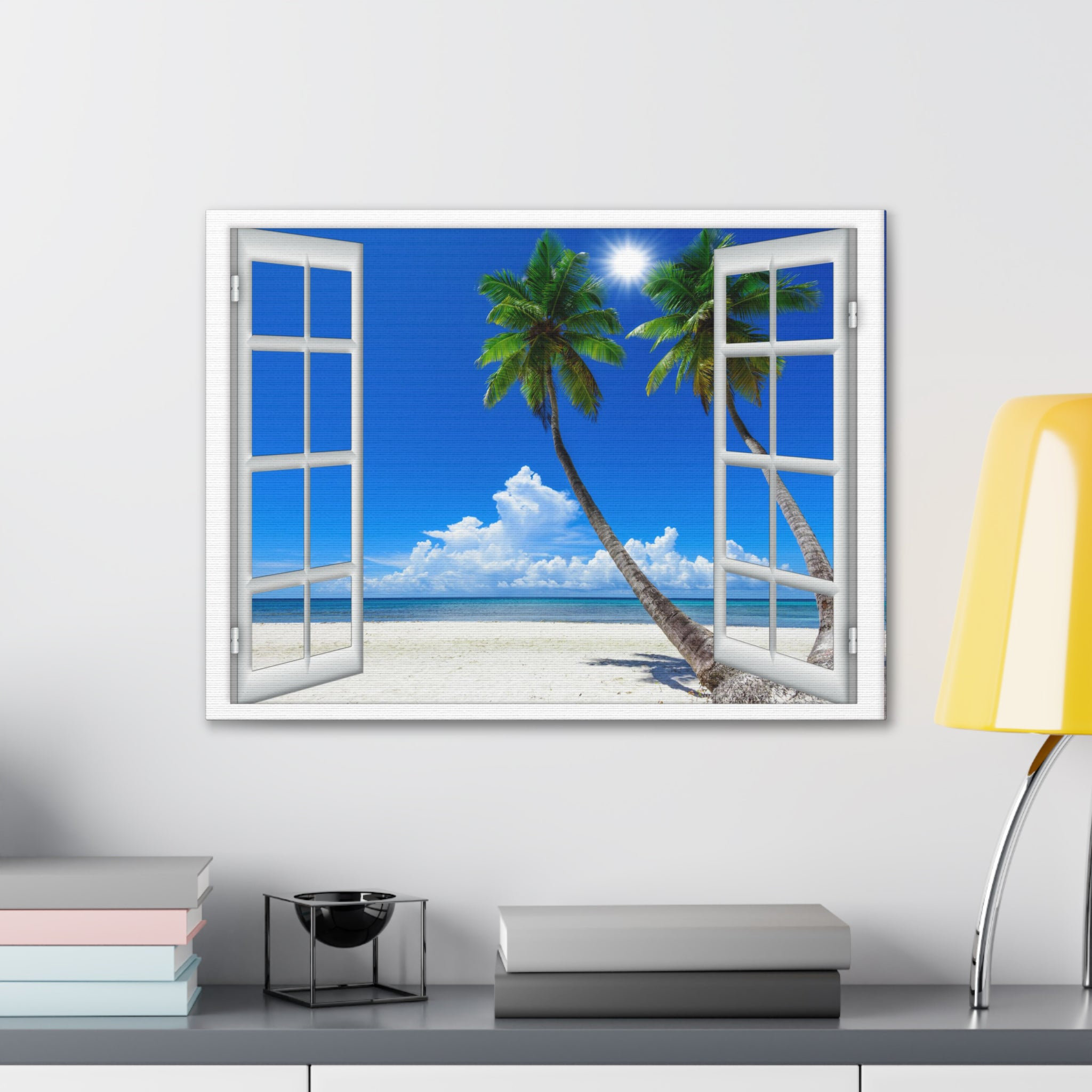 Beachcrest Home™ Canvas Print Wall Art Window Palm Tree View Nature ...