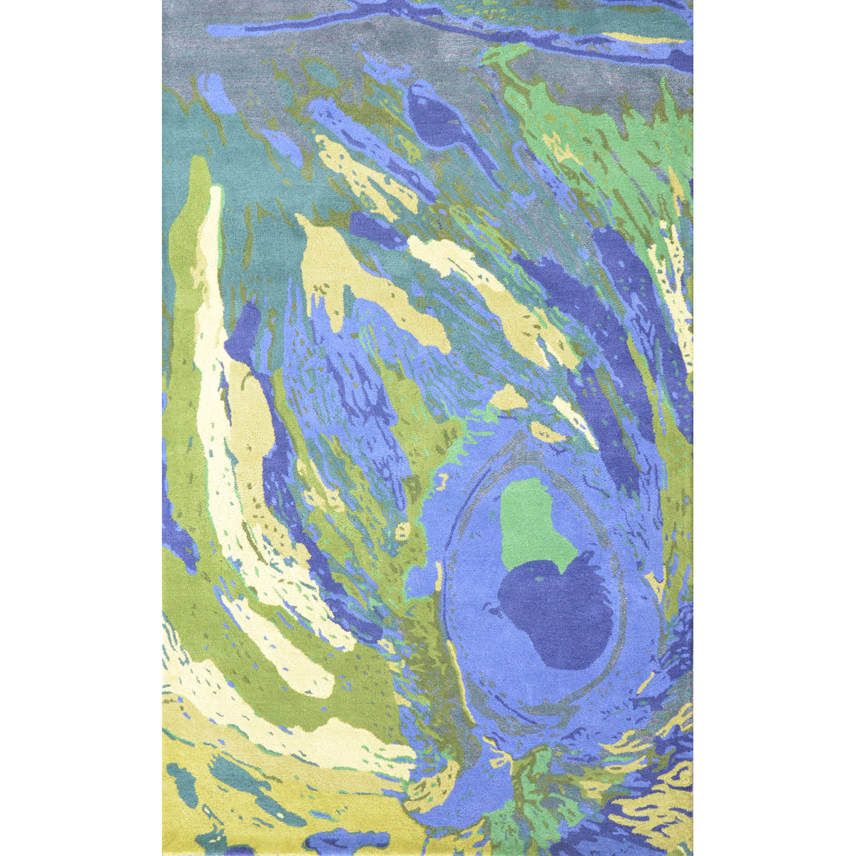 Brayden Studio® Macomber Abstract Handmade Tufted Blue/Green Area Rug ...