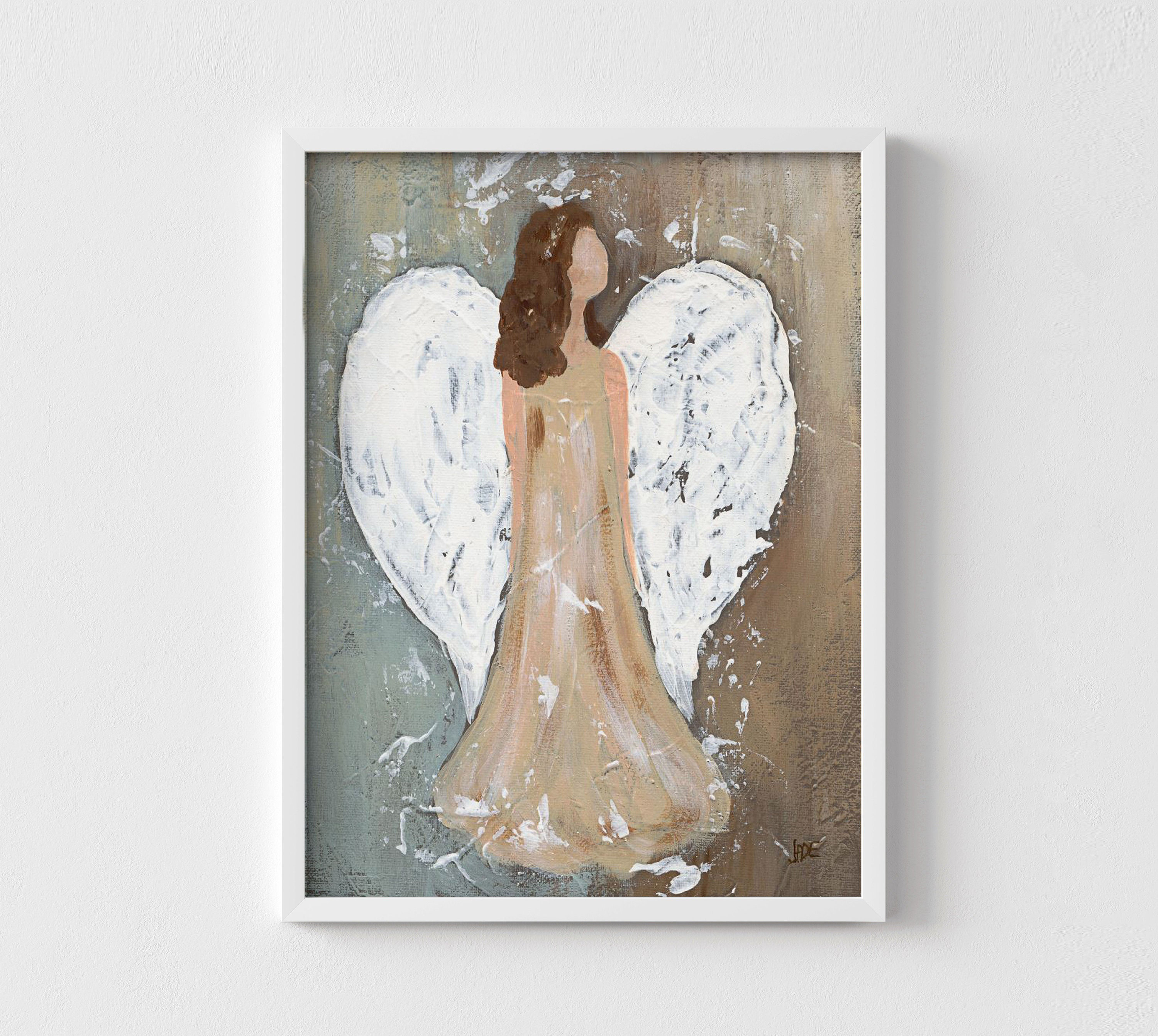 WeFrameArt Angel Wall Art Christmas Festive Fine Art Print Framed ...