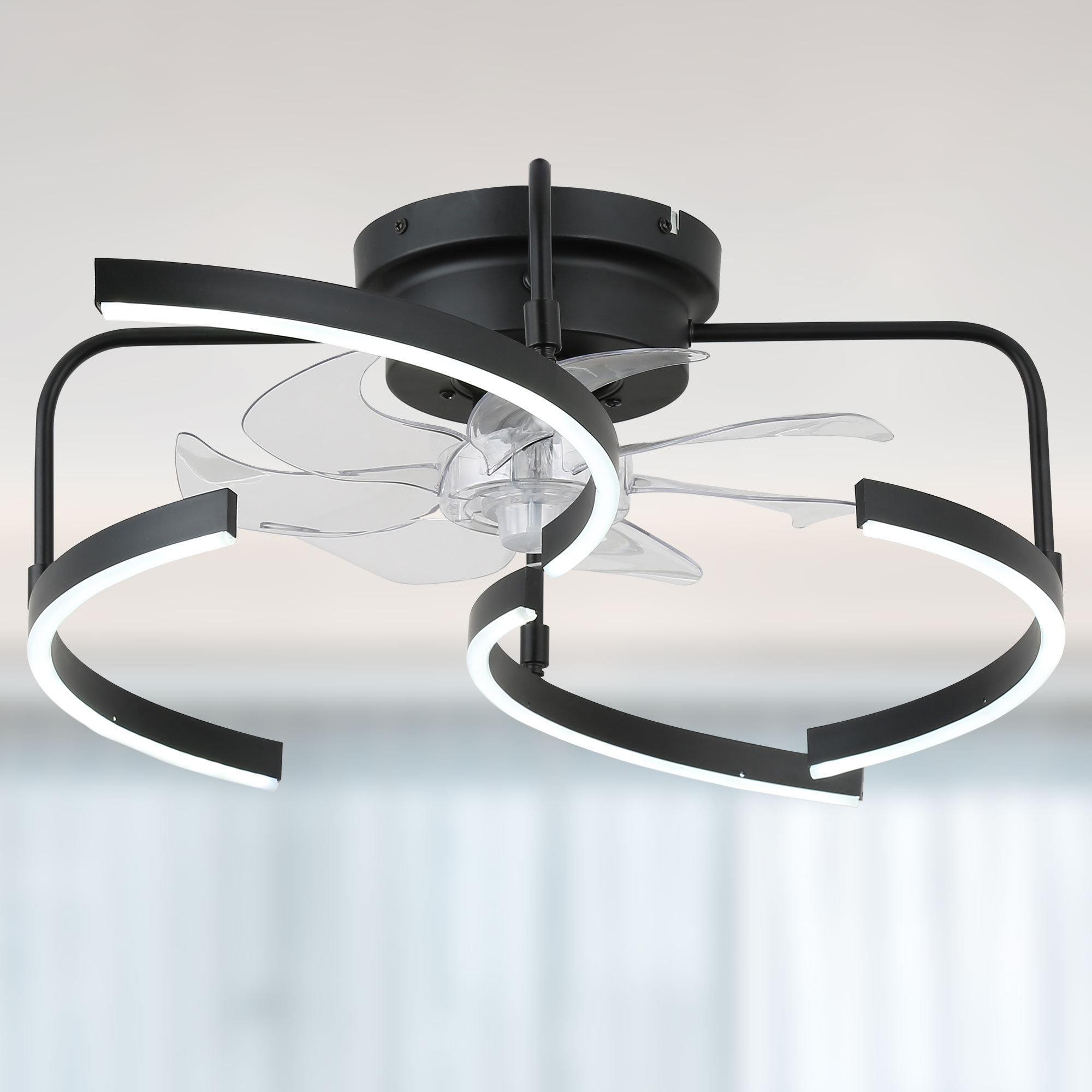 Wrought Studio Cozell 20 in. Modern DIY Shape Ceiling Fan with Light ...