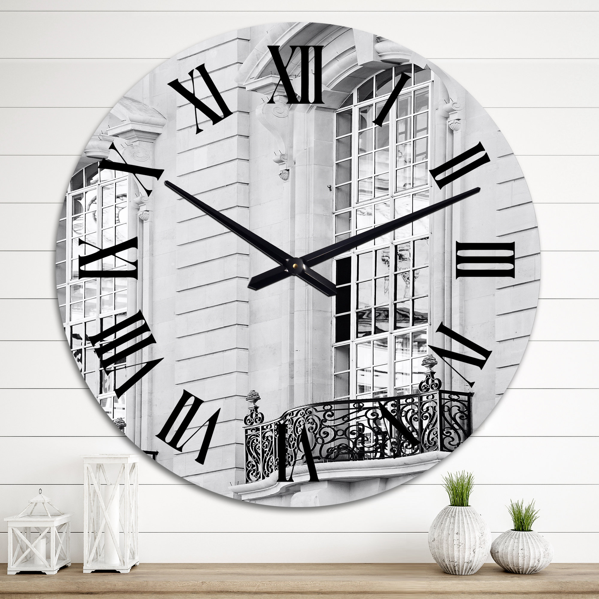 East Urban Home Black and White Old Stone Building in London - Colonial ...