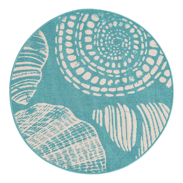 Highland Dunes Geo Teal Indoor/Outdoor Rug | Wayfair