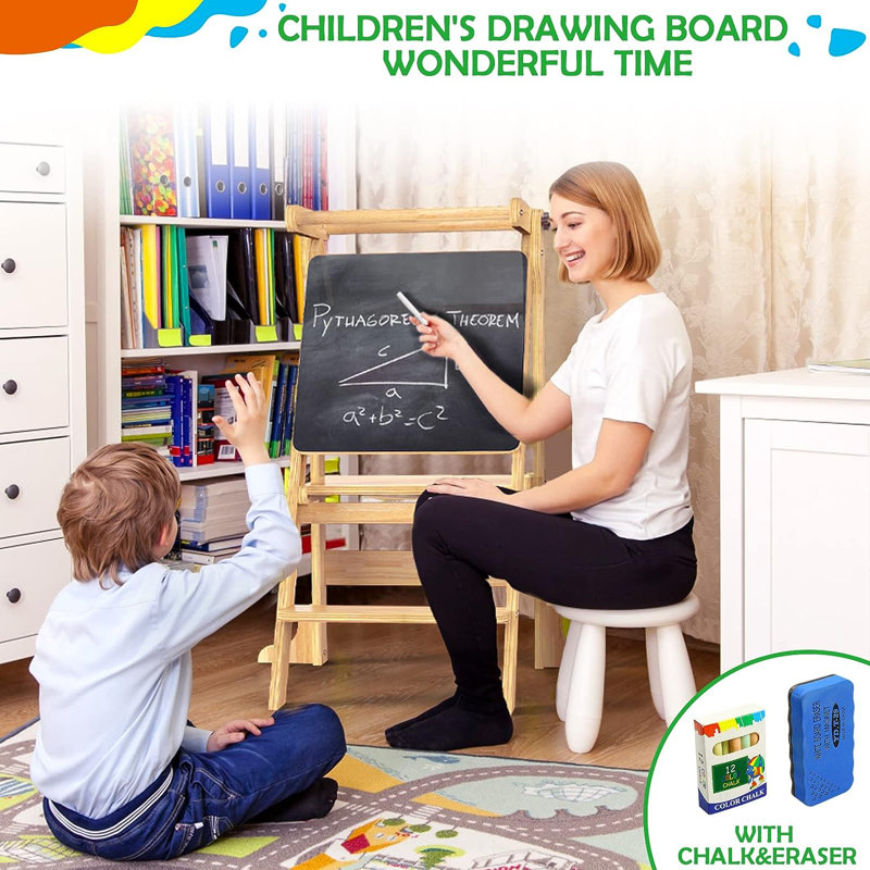 Harriet Bee Jerren Foldable Step Stool Wood Kitchen Kids Helper Stool ...