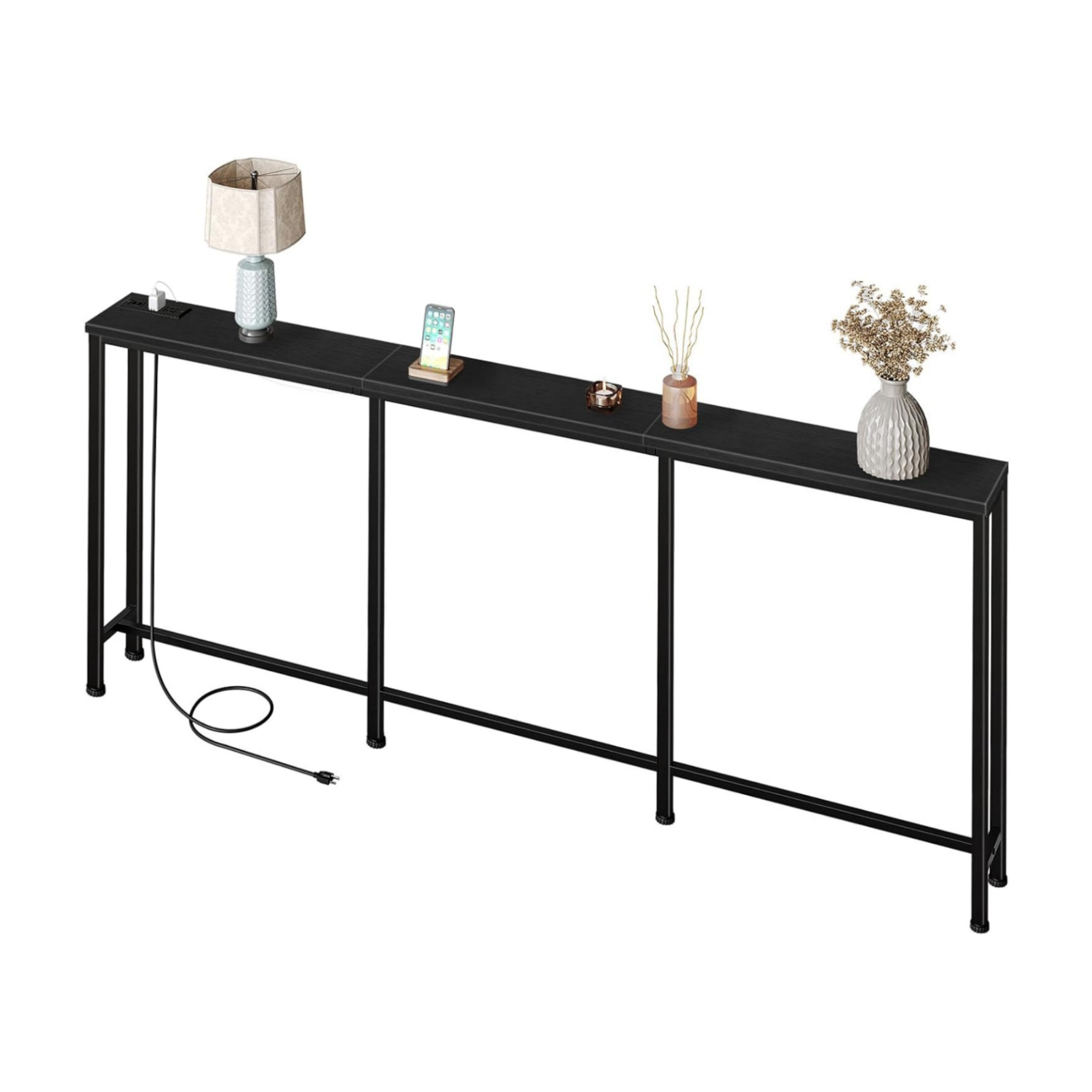 Ivy Bronx Console 78,7 po avec prise de courant étroite et canapé ...