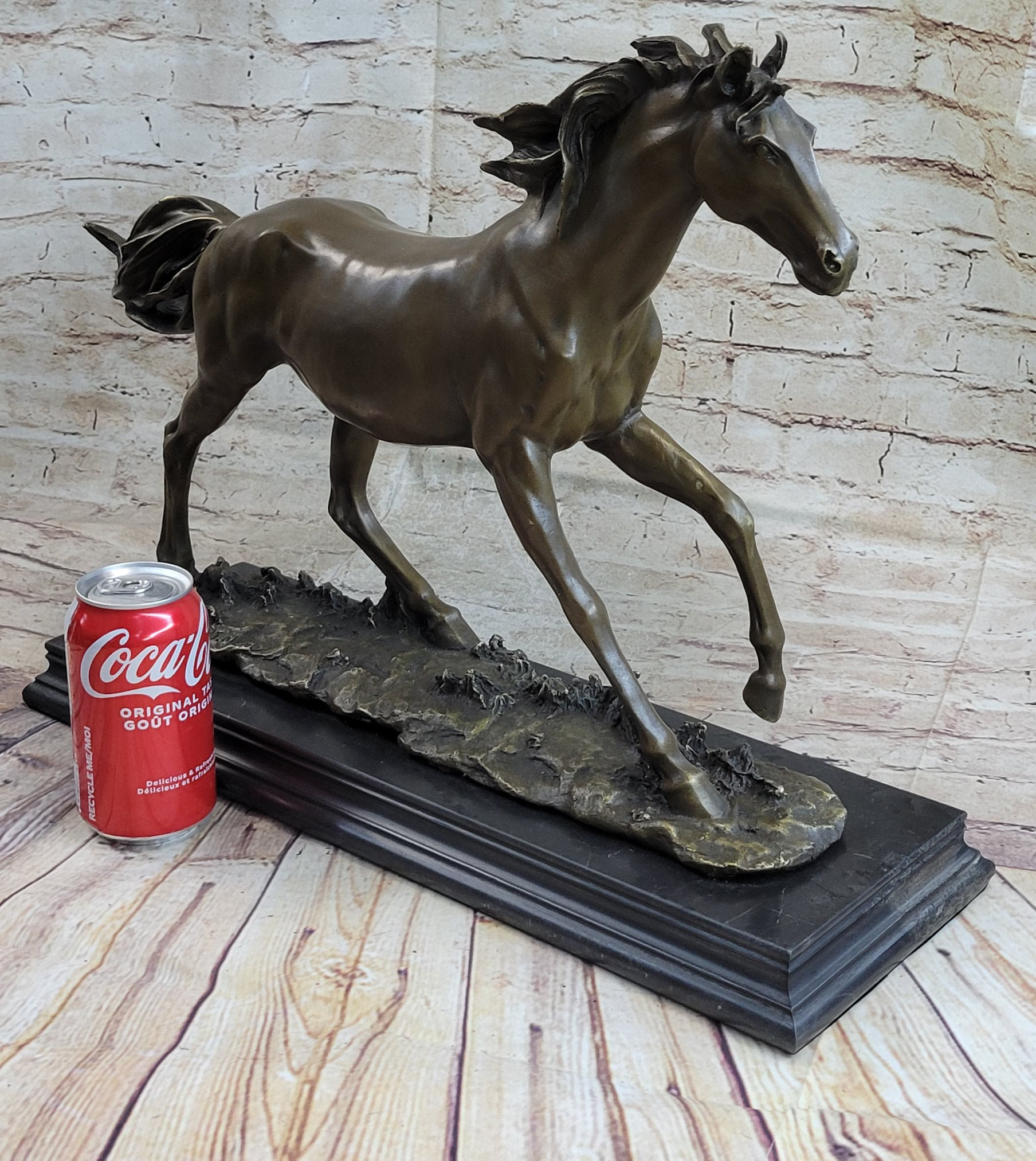 Canora Grey Galloping Horse Bronze Statue Sculpture Equestrian Art Pj ...