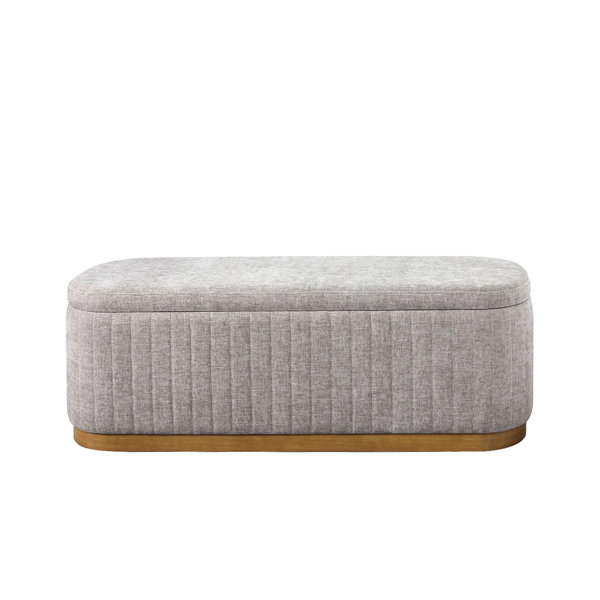 Canora Grey Annemore Linen Storage Bench for Bedroom, Accent Storage ...