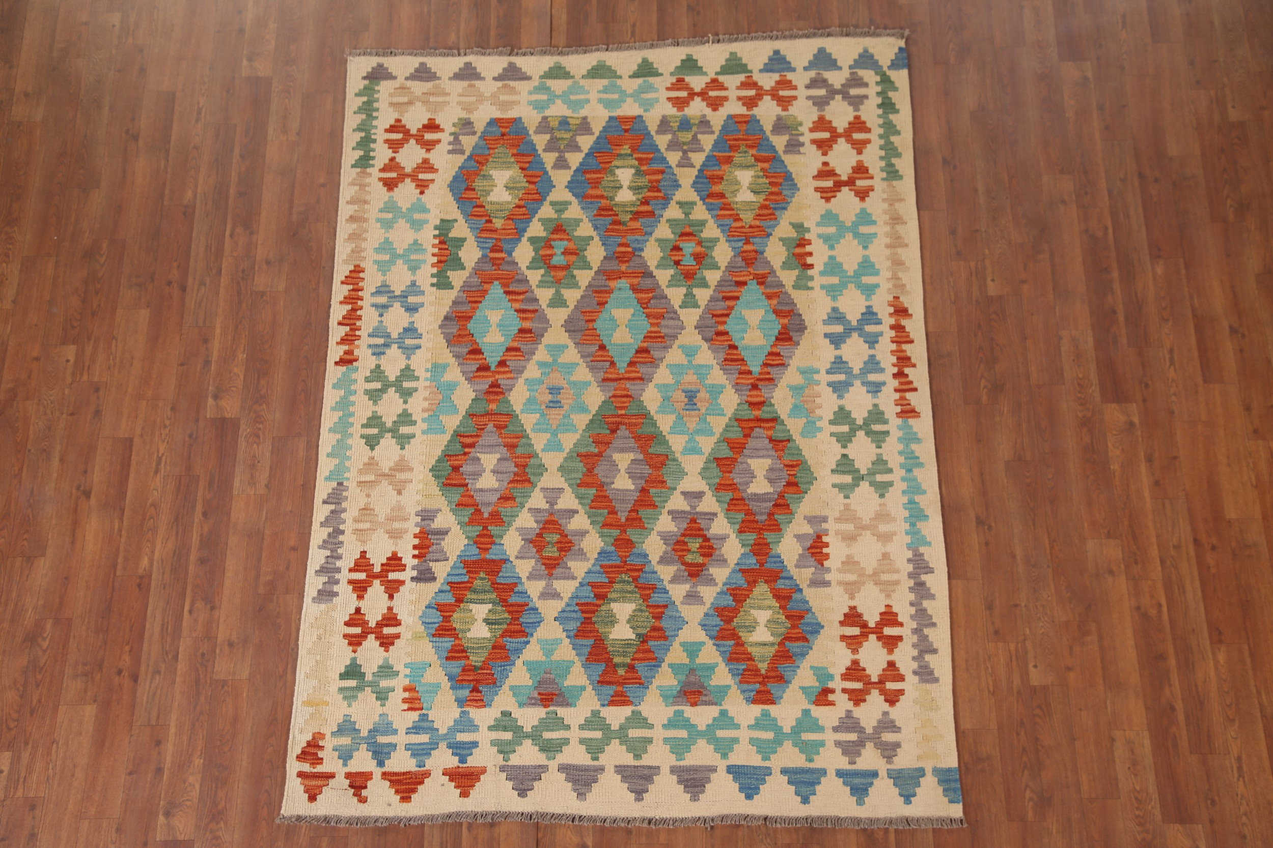 Dakota Fields Geometric Kilim Oriental Area Rug 5x7 | Wayfair