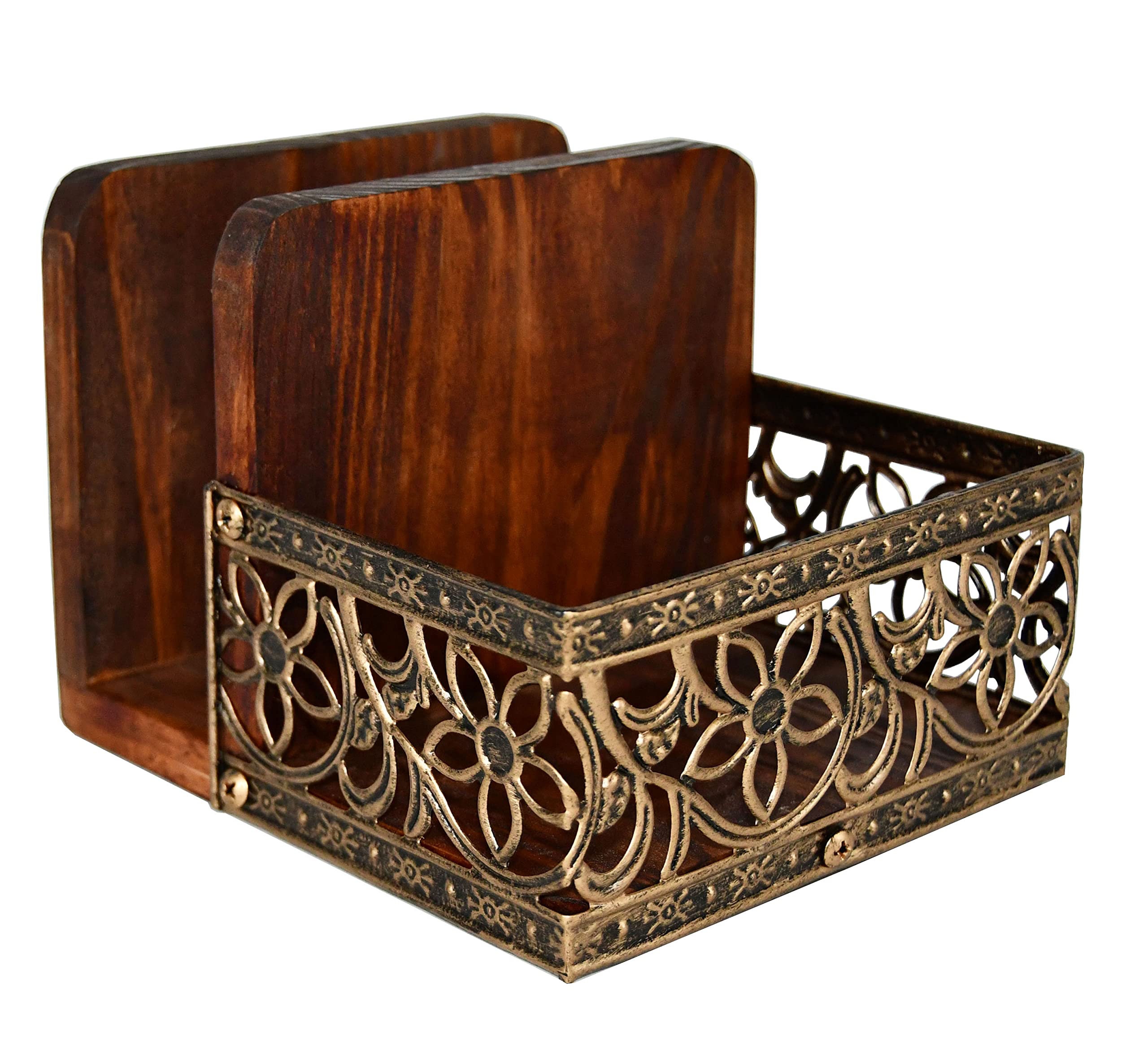 One Allium Way® Two-In-One Rustic Brown Wood Condiment Tabletop Serving ...